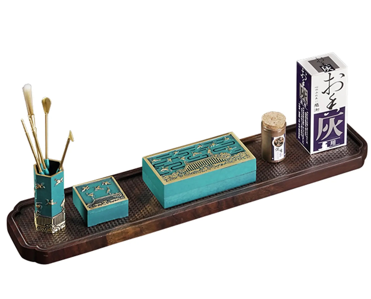 New Chinese Pure Copper Blue Incense Seal Set With Auspicious Crane ...