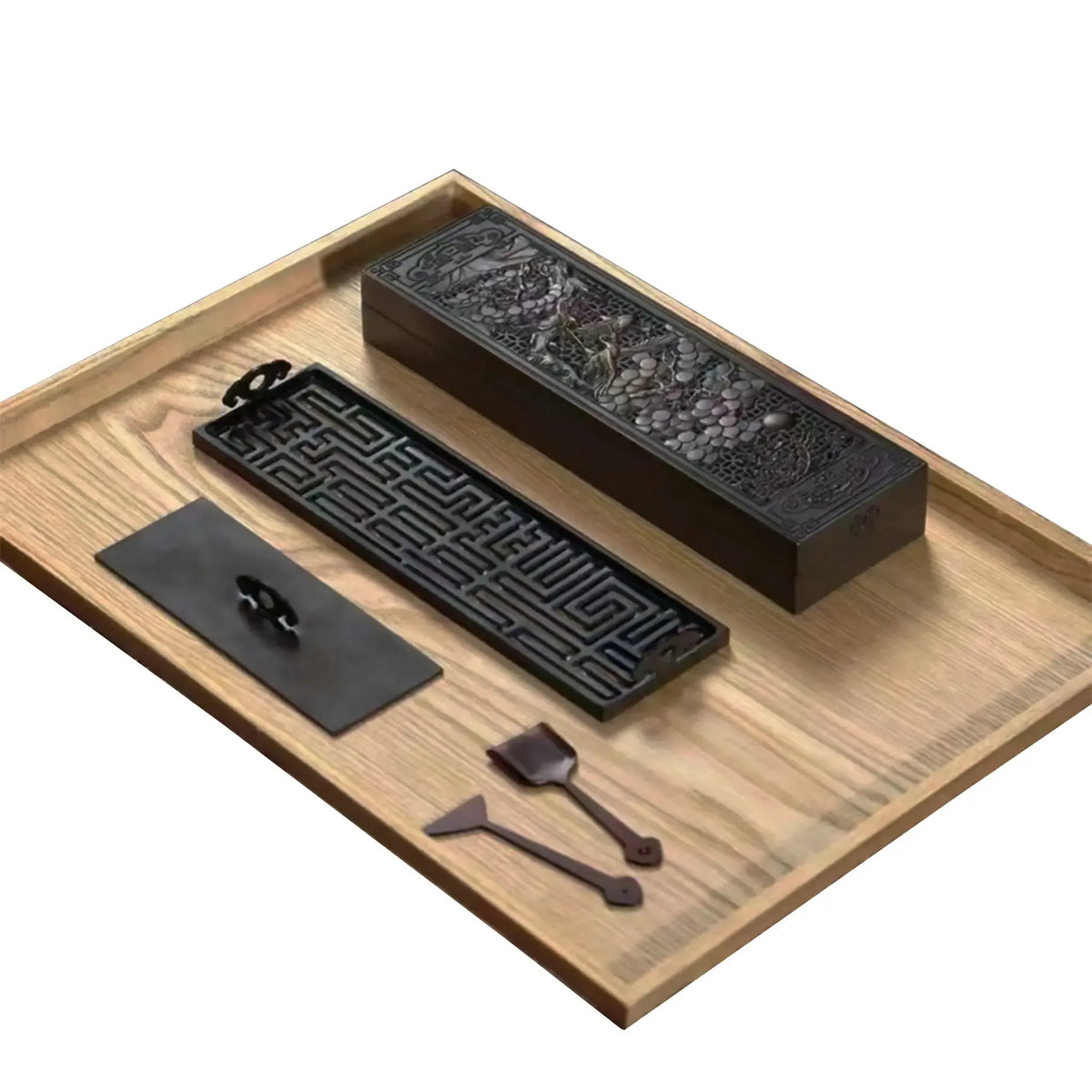 Four-Character Extra-long Pure Copper Incense Burner Incense Seal Set ...